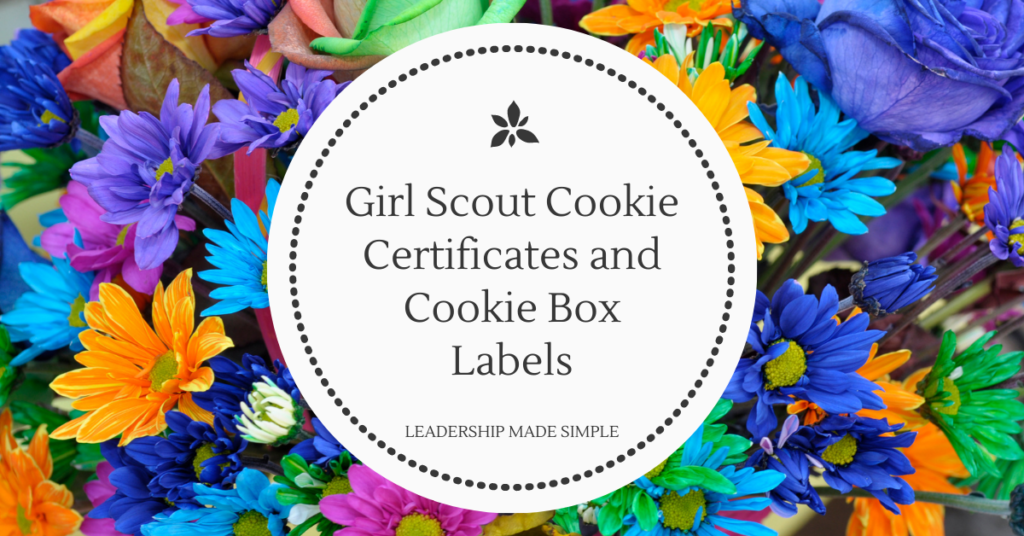 Girl Scout Cookie Certificates and Labels – Troop Leader