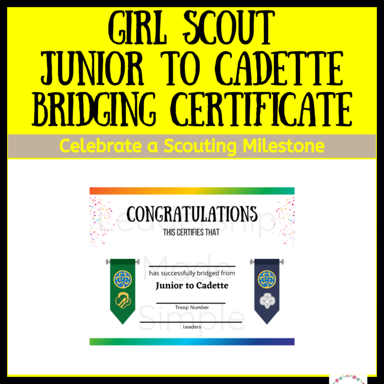 Girl Scout Junior to Cadette Bridging Ceremony Resources – Troop Leader